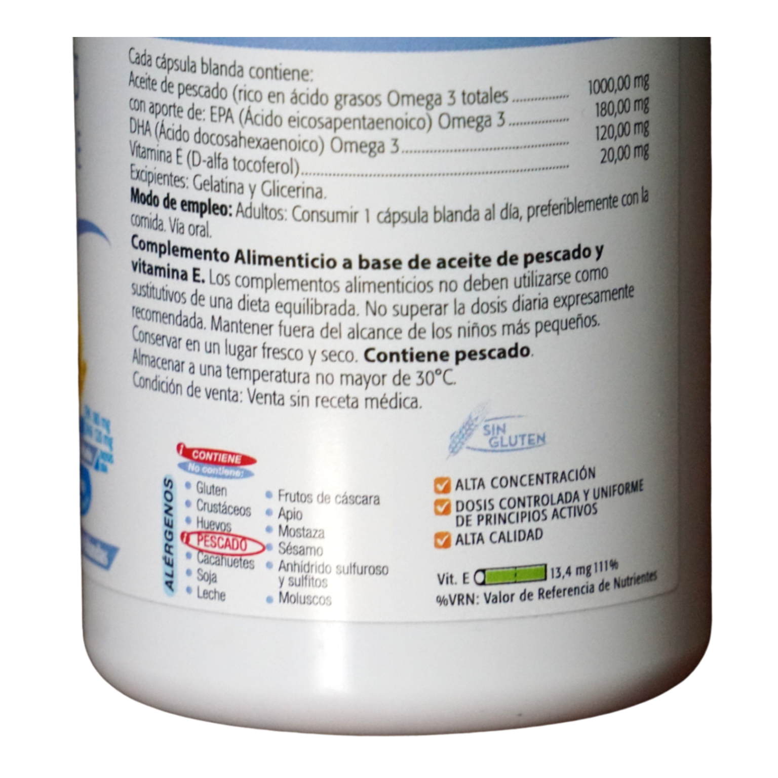 Omega 3 + Vitamina E + EPA + DHA 100 Perlas Blandas Drasanvi Europa ...